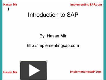 Introduction to SAP presentation | free to download