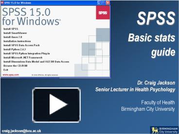 SPSS presentation | free to view