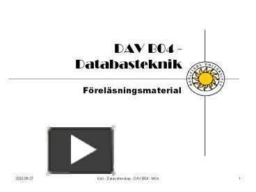 DAV B04 - Databasteknik presentation | free to download