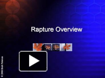 Rapture Overview presentation | free to download