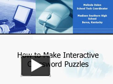 How to Make Interactive Crossword Puzzles presentation | free to view