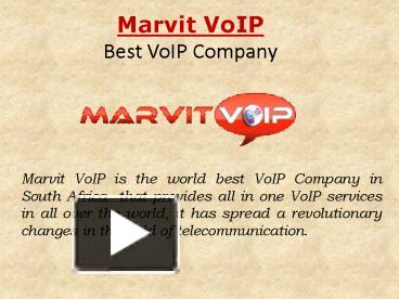 Marvit: Best voip company presentation | free to download