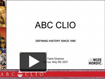 ABC CLIO presentation | free to view