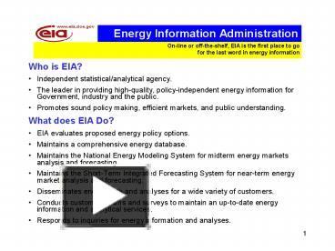 PPT – Who is EIA PowerPoint presentation | free to view - id: 5f29-ZWY1M