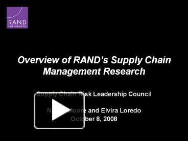 PPT – Overview of RAND PowerPoint presentation | free to download - id ...
