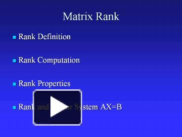 Matrix Rank presentation | free to view
