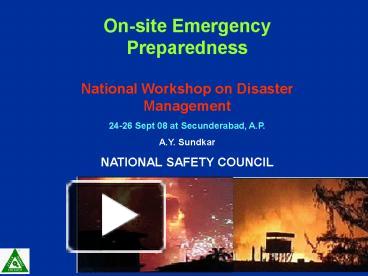 On-site Emergency Preparedness presentation | free to view