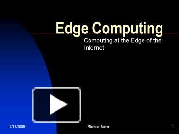 Edge Computing presentation | free to view