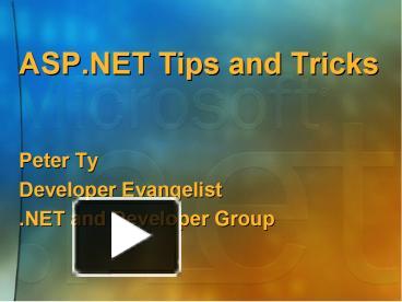 PPT – .NET PowerPoint presentation | free to view - id: 5fba-MTA3M