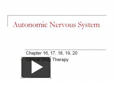 PPT – Autonomic Nervous System PowerPoint presentation | free to view ...