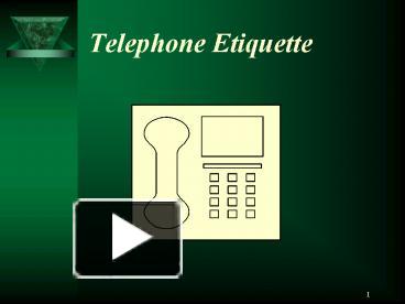 Telephone Etiquette presentation | free to view