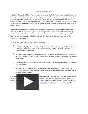 PPT – Dissertation Data Analysis PowerPoint presentation | free to ...