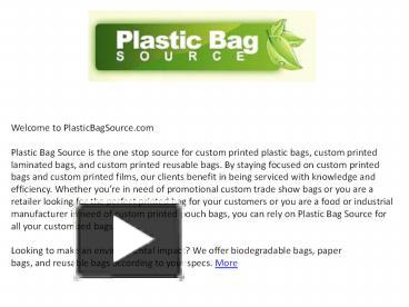 PPT – Plastic Shopping Bags - Plastic Bag Source PowerPoint ...