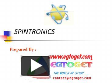 SPINTRONICS presentation | free to download