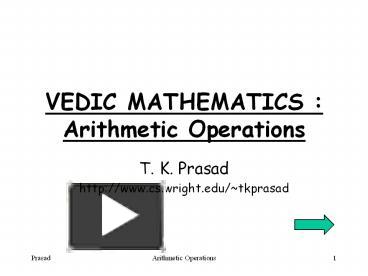 VEDIC MATHEMATICS : Arithmetic Operations presentation | free to download
