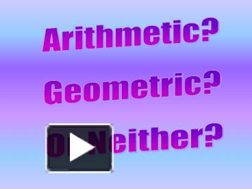 Arithmetic? presentation | free to view