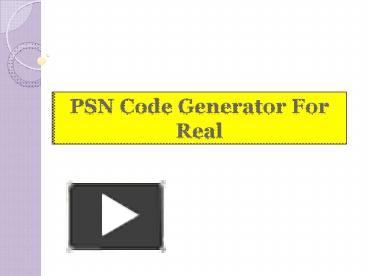 PSN Code Generator For Real presentation | free to download