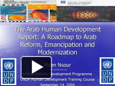 PPT – The Arab Human Development Report: A Roadmap to Arab Reform ...