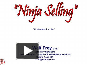Ninja Selling presentation | free to view