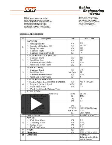 Technical specifications of Our CNC grinding machine presentation ...