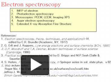 Electron spectroscopy presentation | free to view