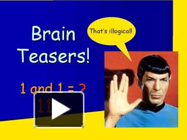brain teasers game presentation | free to download