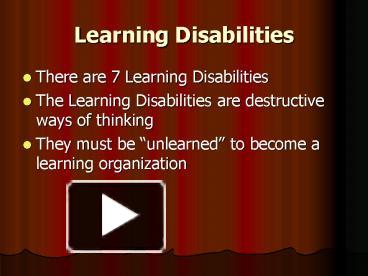 Learning Disabilities presentation | free to view