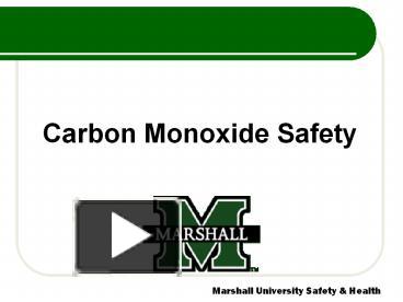 Carbon Monoxide Safety Training presentation | free to download