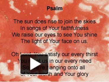 PPT – Psalm PowerPoint presentation | free to download - id: 6059d-ZDc1Z