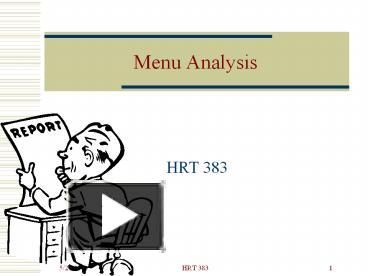 Menu Analysis presentation | free to view