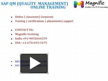 PPT – sap quality management(qm)online training in india PowerPoint ...