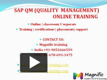 sap quality management qm operations and configuration presentation ...
