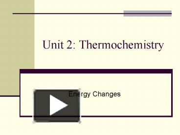 PPT – Unit 2: Thermochemistry PowerPoint presentation | free to view ...