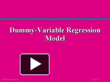 DummyVariable Regression Model presentation | free to view