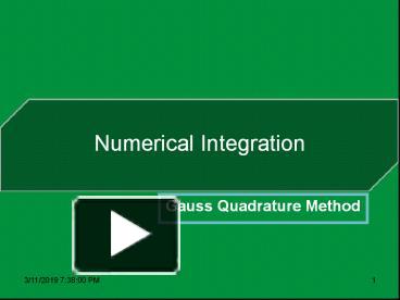 Numerical integration presentation | free to view