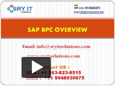 sap BPC Overview presentation | free to view