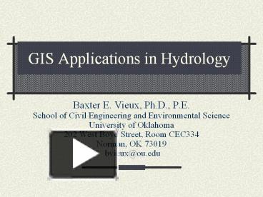 PPT – GIS Applications in Hydrology PowerPoint presentation | free to ...