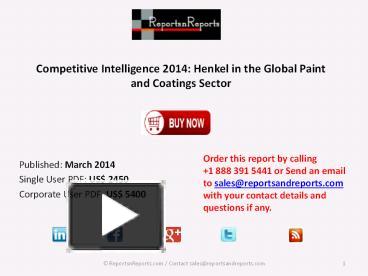 PPT – Henkel a Giant in Paint and Coatings Market, a Complete Analysis ...