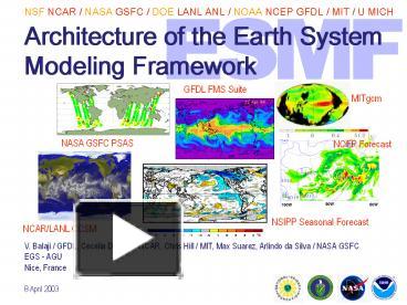 Architecture of the Earth System Modeling Framework presentation | free ...