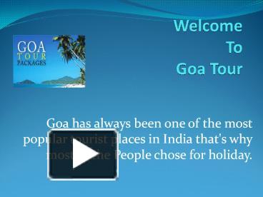 PPT – Goa Tour Packages PowerPoint presentation | free to download - id ...