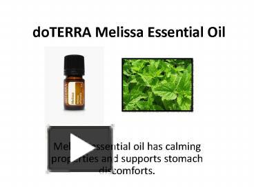 PPT – doTERRA Melissa Essential Oil PowerPoint presentation | free to ...