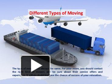 Different Types of Moving presentation | free to download