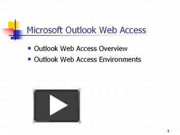 Microsoft Outlook Web Access presentation | free to download
