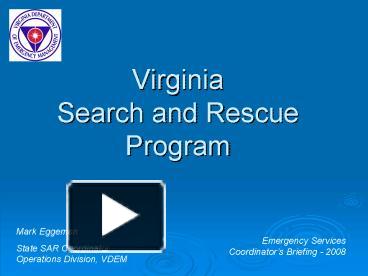 Virginia Search and Rescue Program presentation | free to view