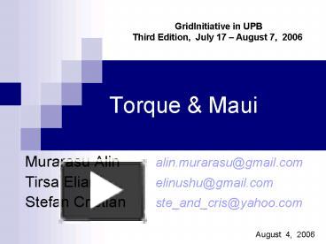 PPT – Torque PowerPoint presentation | free to view - id: 60ab4-NjE5O