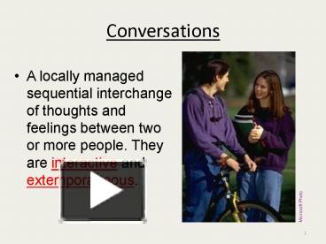 Conversations presentation | free to view