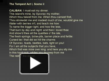 CALIBAN presentation | free to view