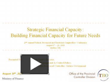 Strategic Financial Capacity: Building Financial Capacity for Future ...