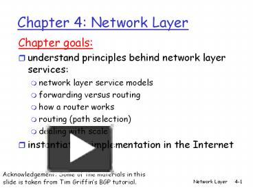 PPT – Chapter 4: Network Layer PowerPoint presentation | free to ...