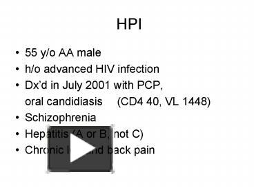HPI presentation | free to view